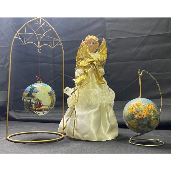 Unknown | Holiday | 980 2 Beautiful Vintage Ornaments W Stands Angel ...